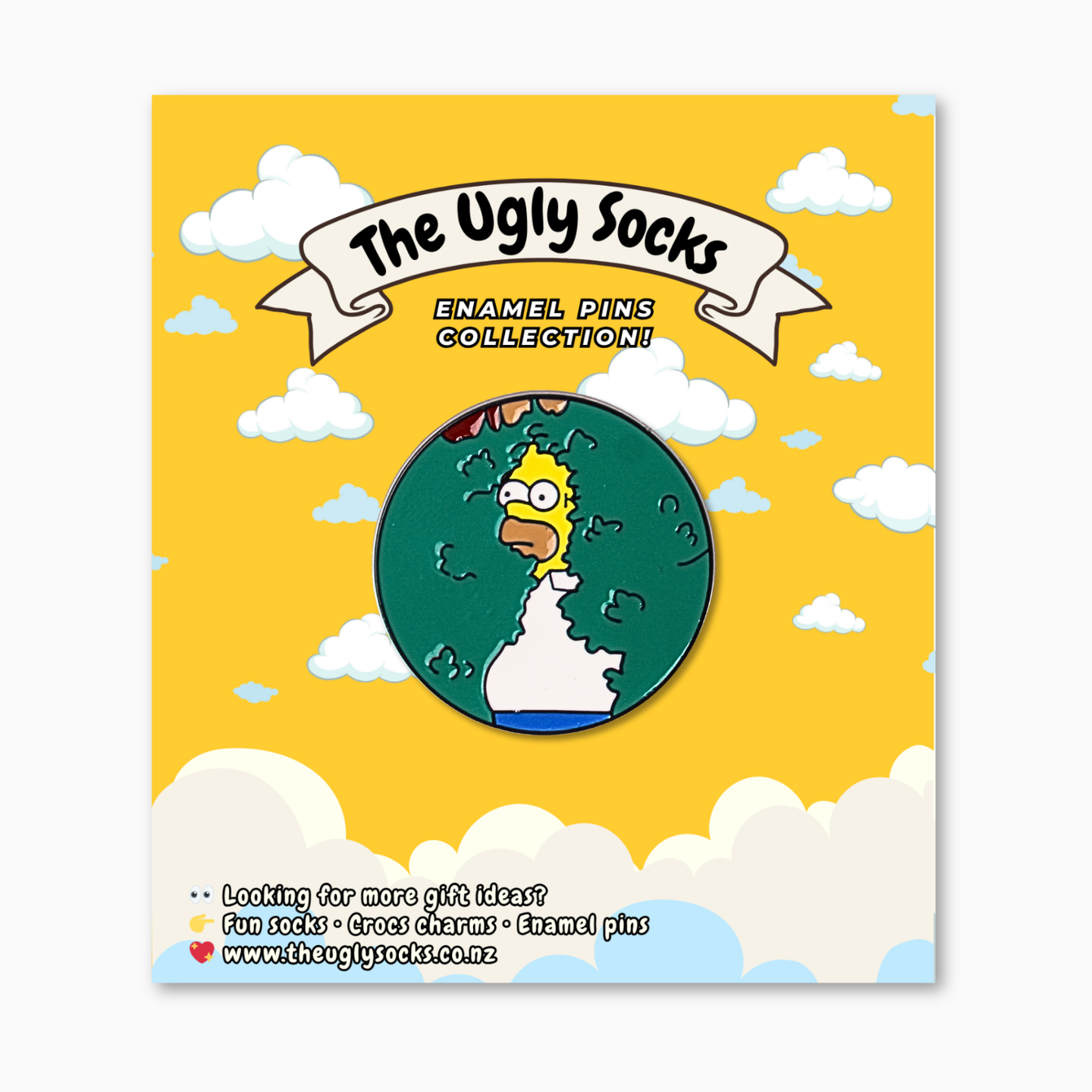 Homer Simpson Enamel Pin || The Ugly Socks